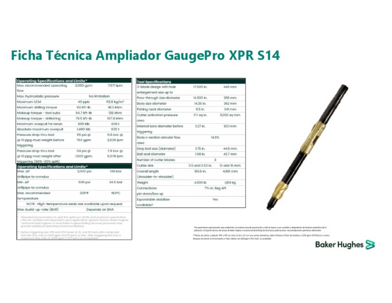 Ficha Técnica Ampliador Gaugepro XPR S14 | PDF