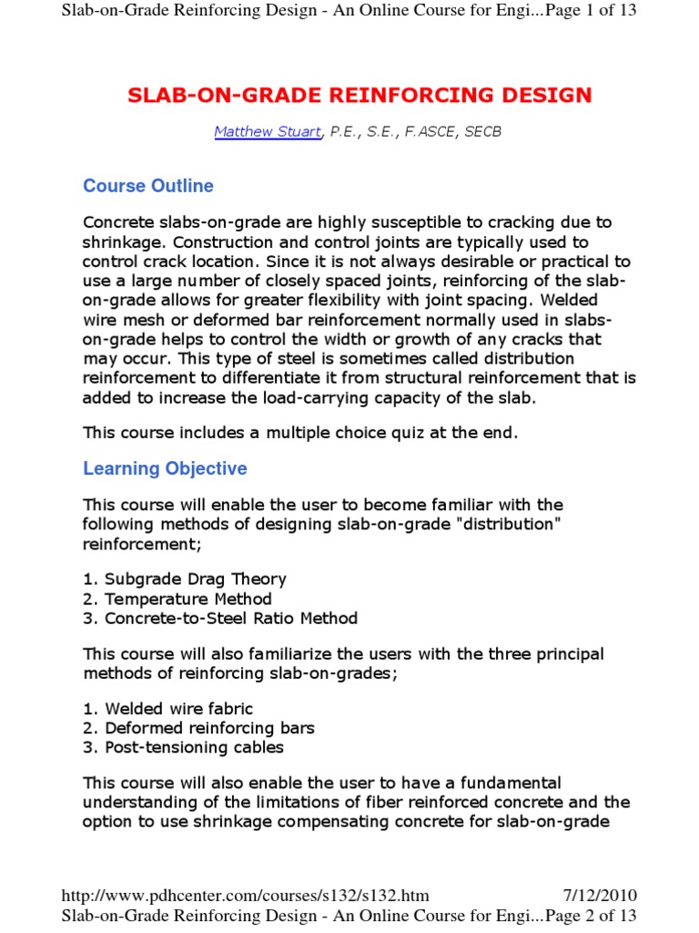 Reinforced Concrete Slab-on-Grade Design: Understanding Distribution ...