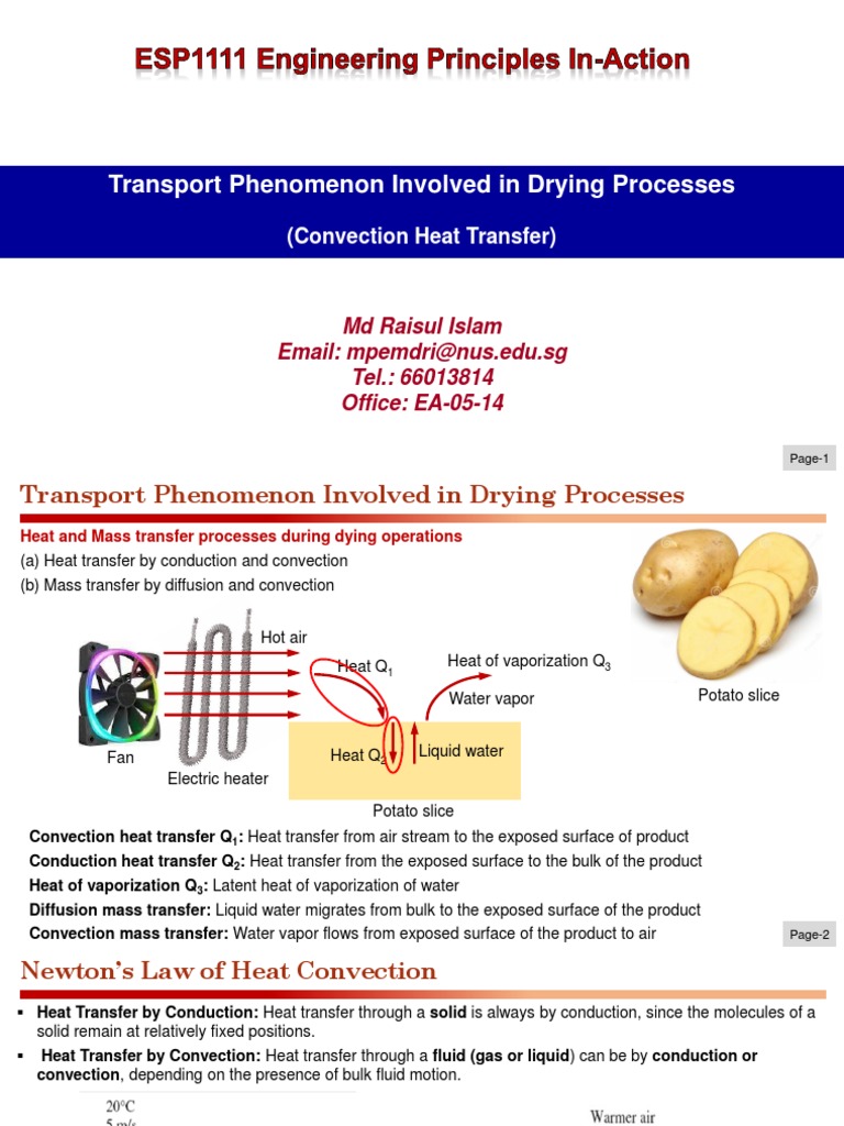 ESP1111 Week-8 Convection 2022 | PDF | Heat Transfer | Convection