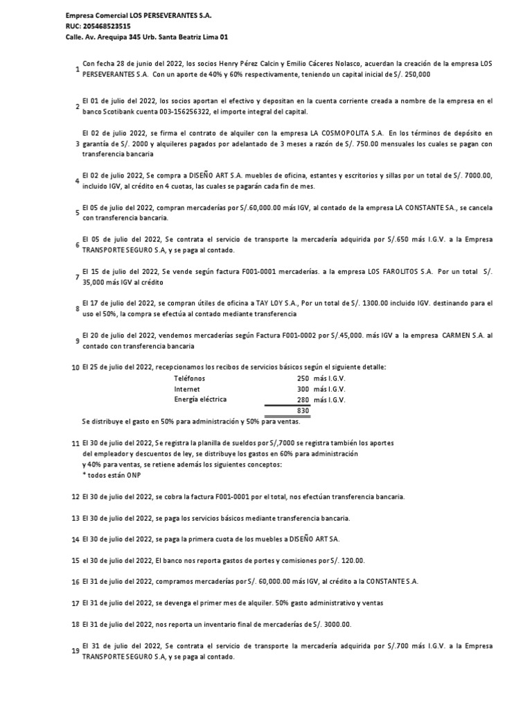Ejercicios separados en PDF(OJO, El 18 ha sido corregido en el Libro Diario y en el Libro Diario ...