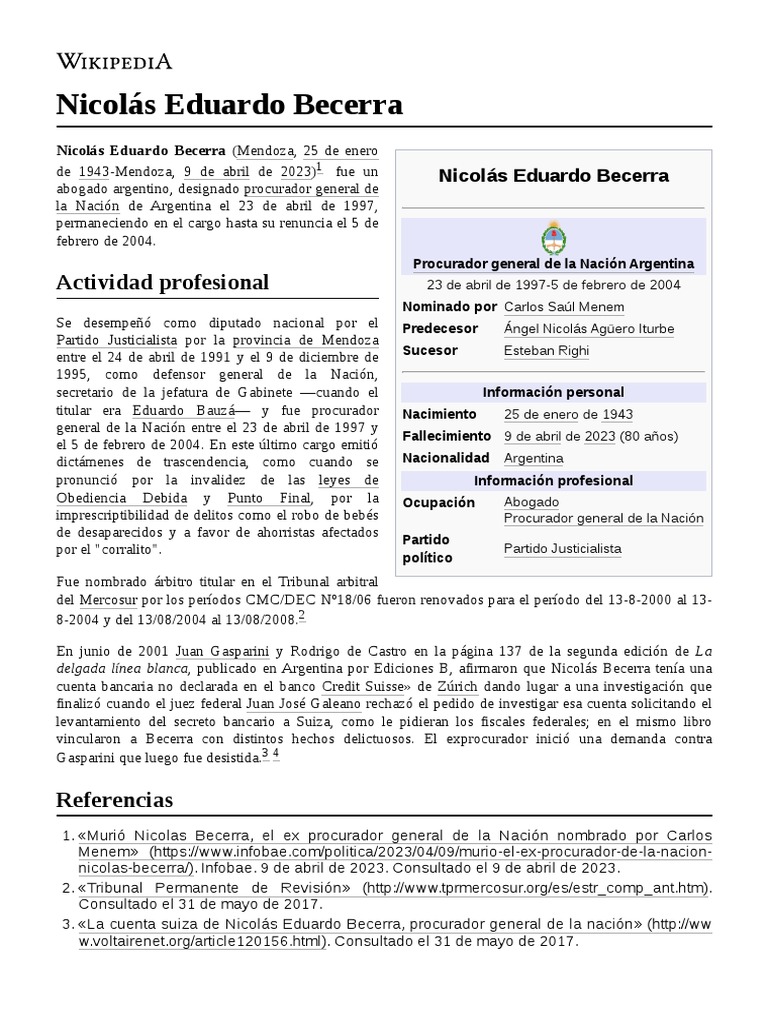 Nicolás Eduardo Becerra | PDF | Argentina