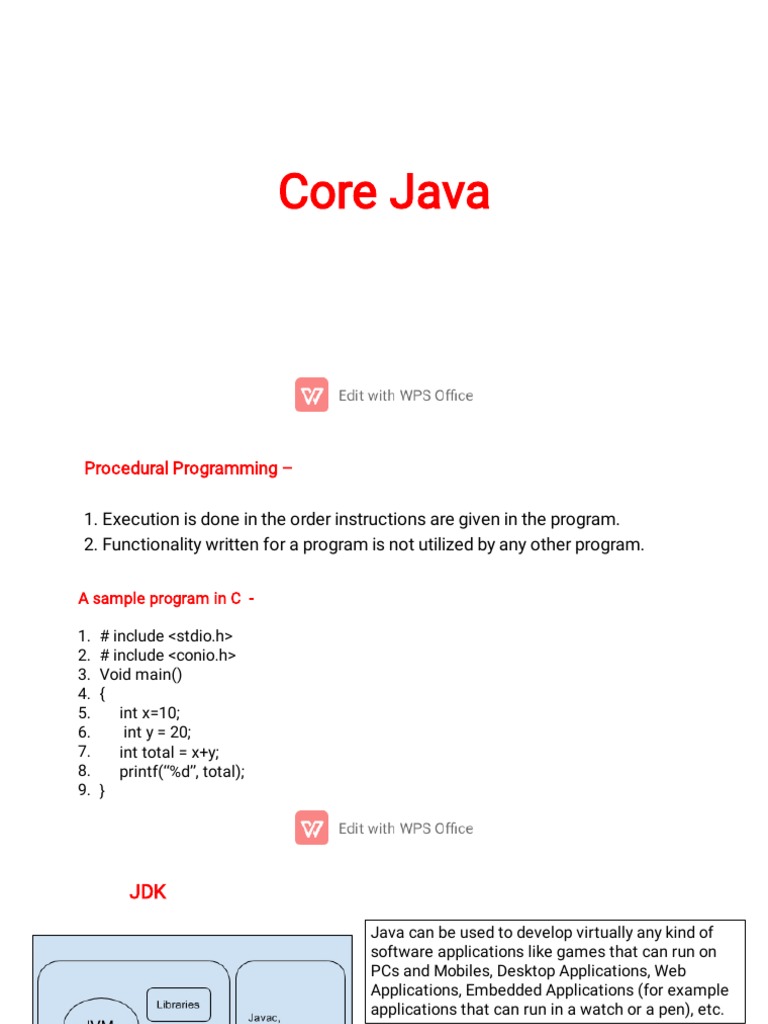 Core Java | PDF | Java (Programming Language) | Java (Software Platform)