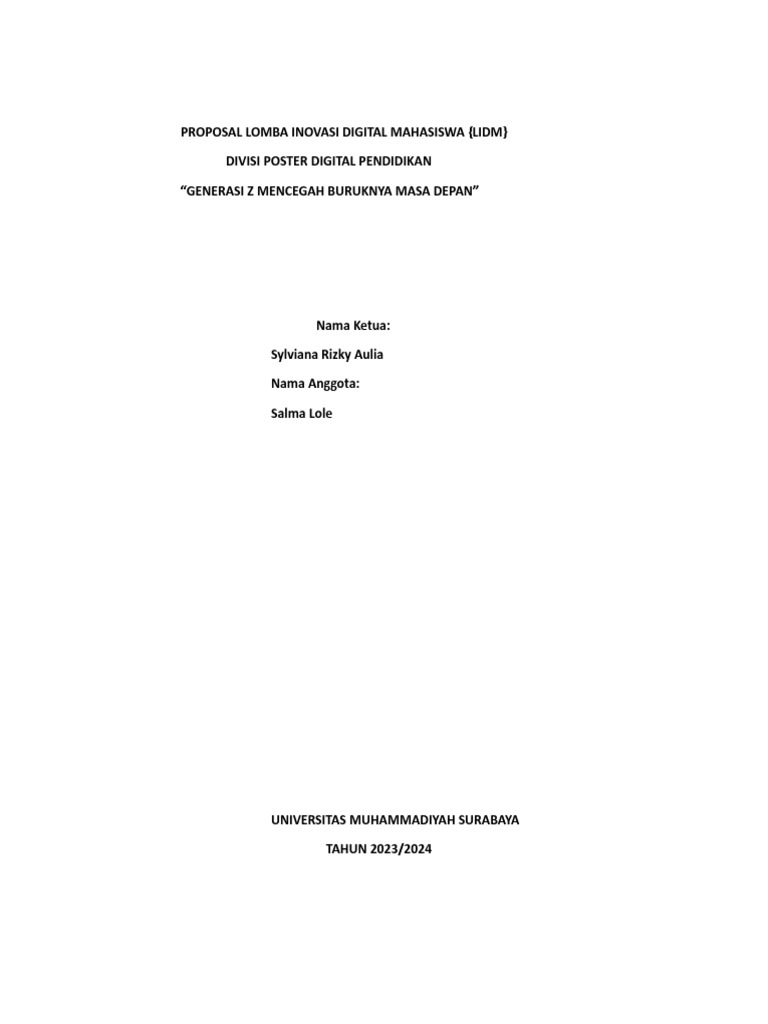 Mentahan Proposal Lidm Beasiswa | PDF