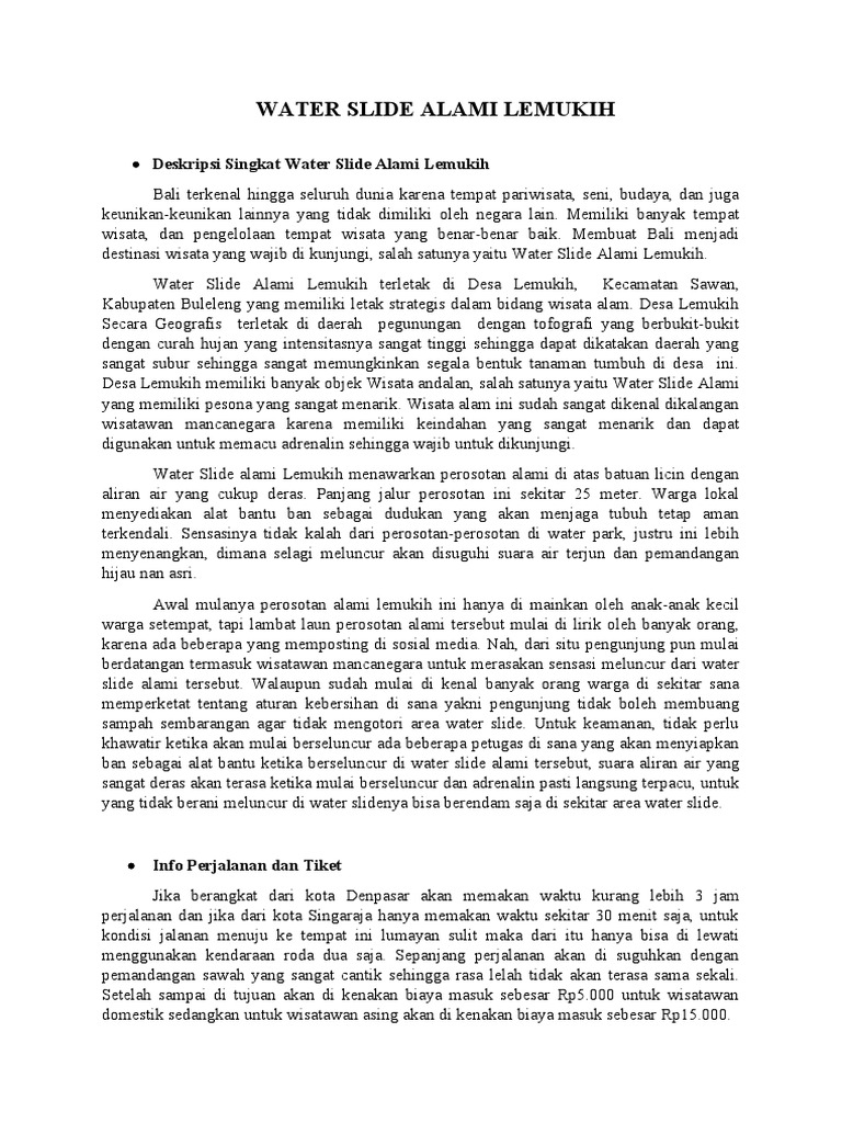 Water Slide Lemukih | PDF | Memasak, Makanan, & Anggur