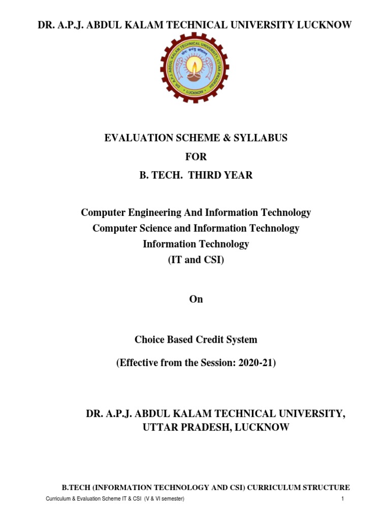 B.TECH (INFORMATION TECHNOLOGY AND CSI) CURRICULUM STRUCTURE | PDF | Apache Hadoop | Apache Spark
