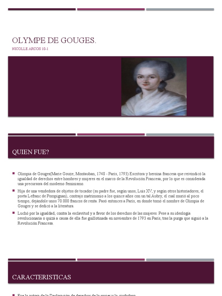 Olympe de Gouges | PDF | Igualdad de género | Estudios de género