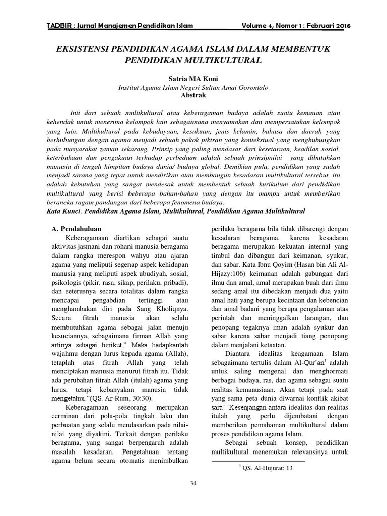 Eksistensi Pendidikan Agama Islam Dalam Membentuk Pendidikan ...