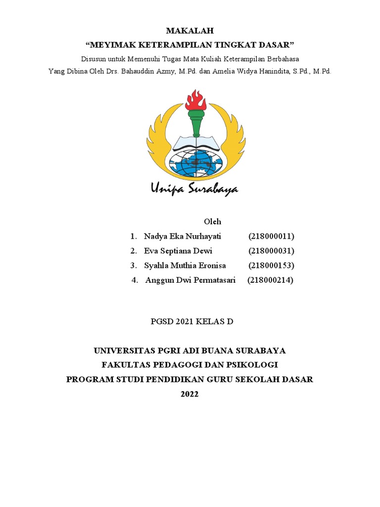Keterampilan Menyimak Dasar | PDF | Seni & Disiplin Bahasa | Kajian Bahasa Asing