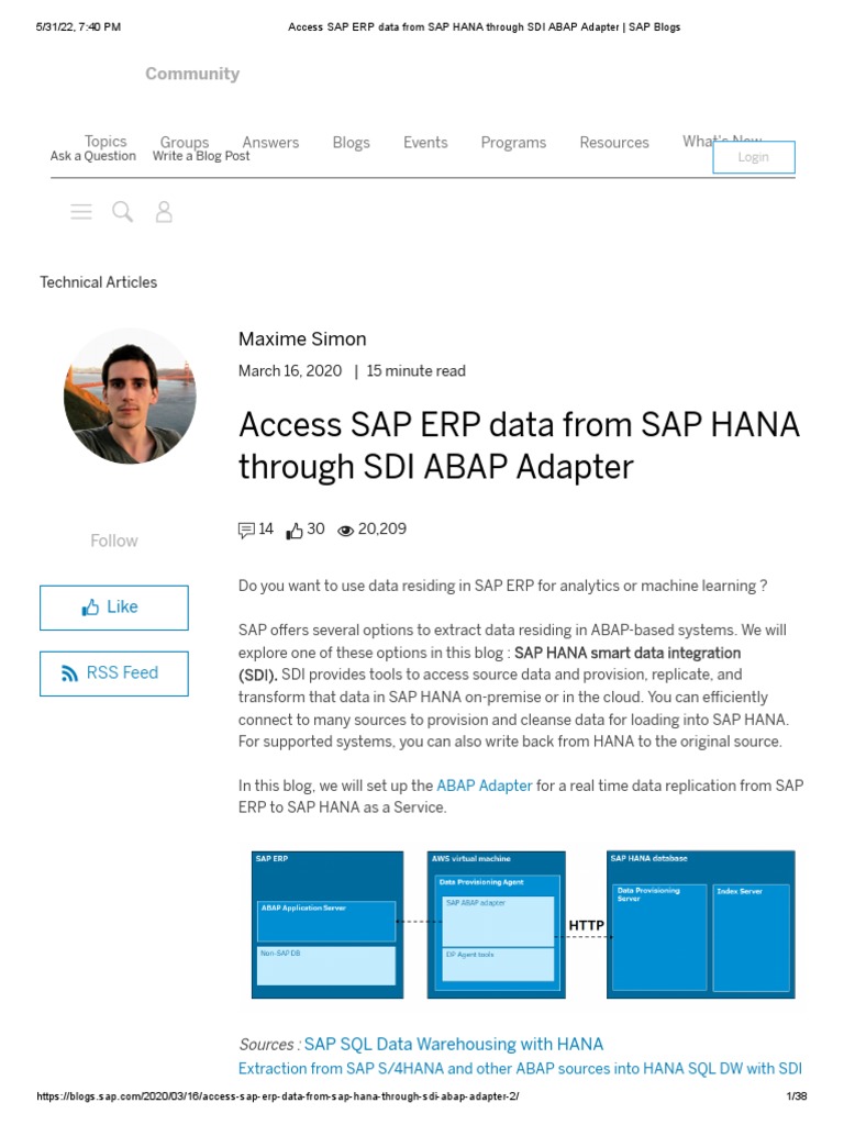 Access SAP ERP Data From SAP HANA Through SDI ABAP Adapter - SAP Blogs | PDF | Databases ...