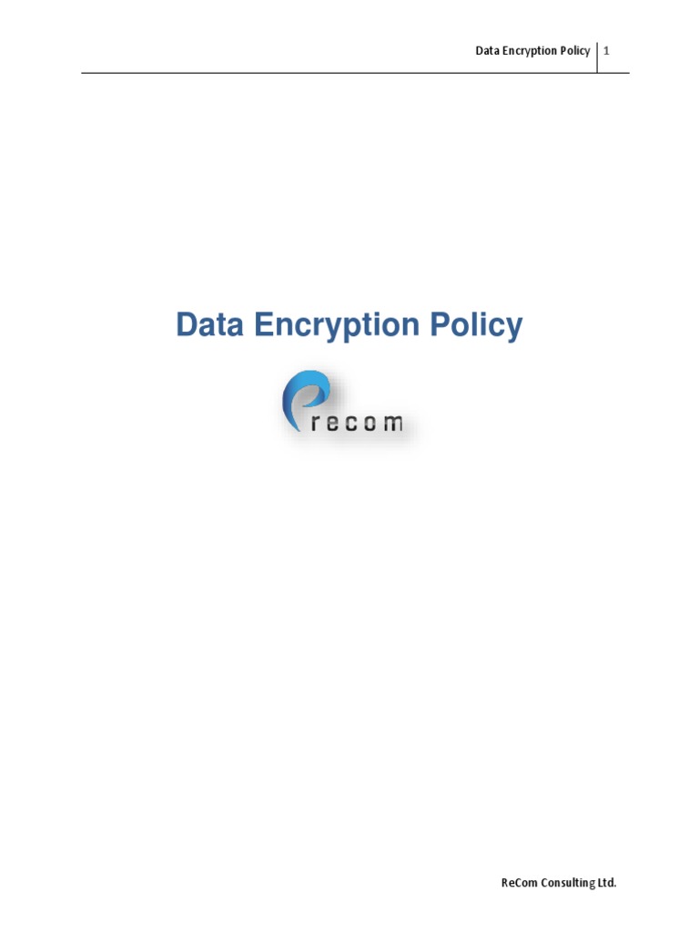 Data Encryption Policy | PDF | Encryption | Computer Network