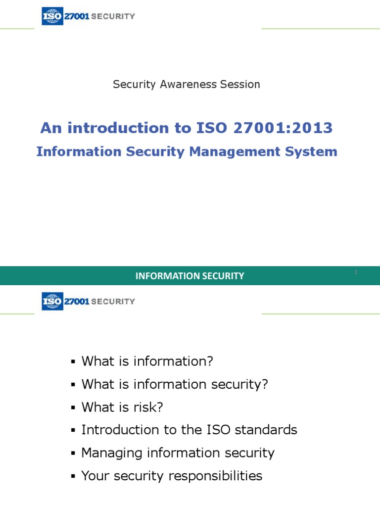 ISMS Awareness Training For General Users | PDF | Information Security ...