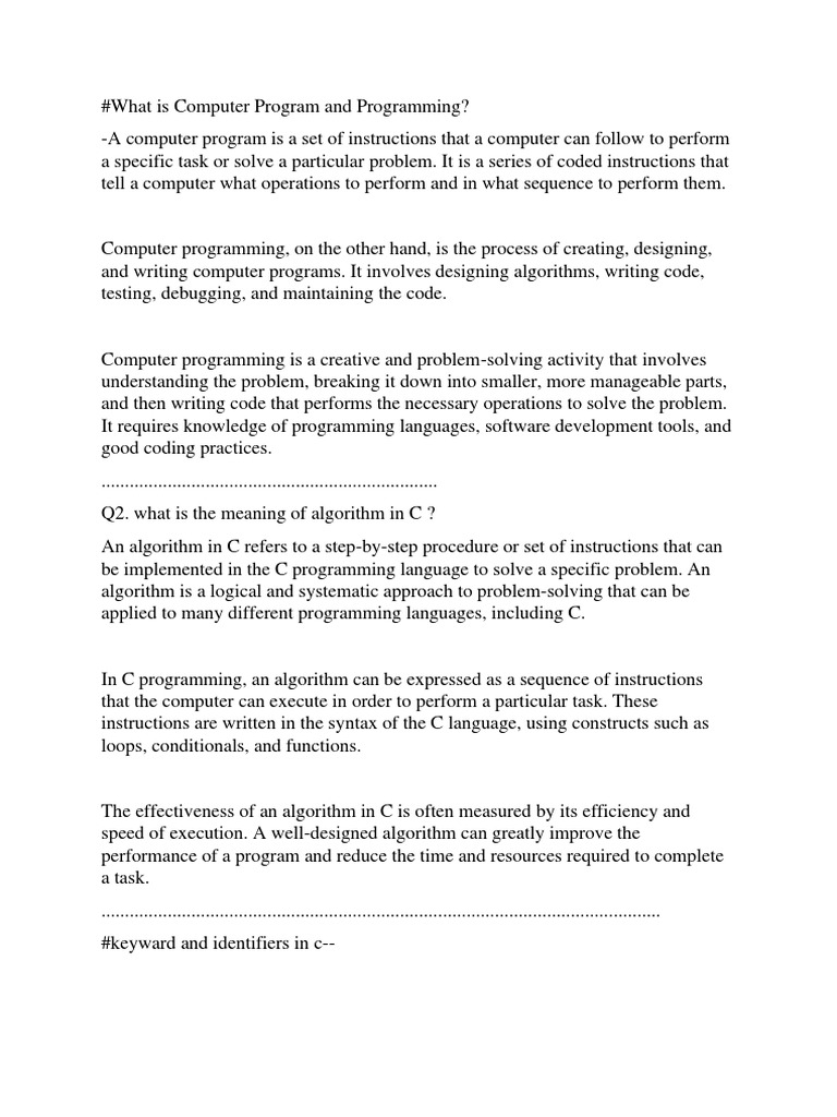 Understanding C Programming Basics | PDF | Control Flow | Data Type
