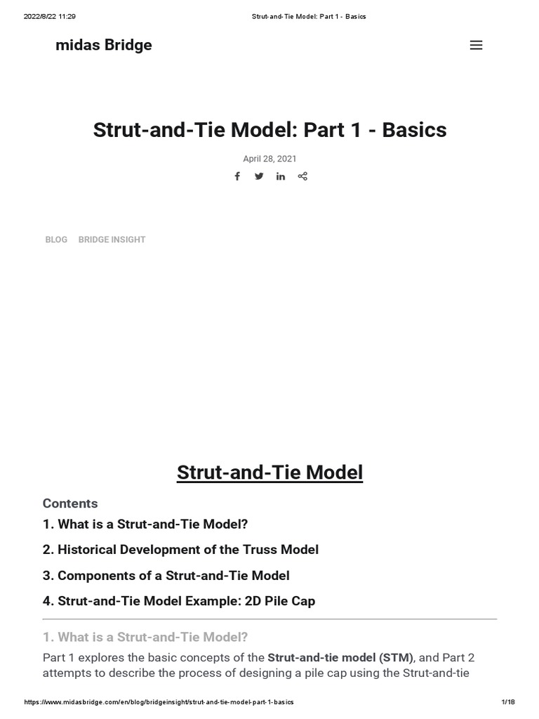 Strut-and-Tie Model - Part 1 - Basics | PDF | Truss | Stress (Mechanics) Strut-and-Tie Model - Part 1 - Basics | PDF | Truss | Stress (Mechanics)