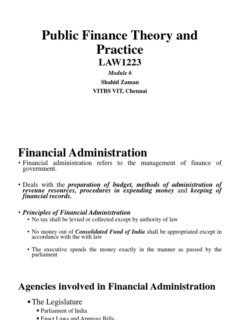 Financial Administration in India: An Overview of the Key Government ...