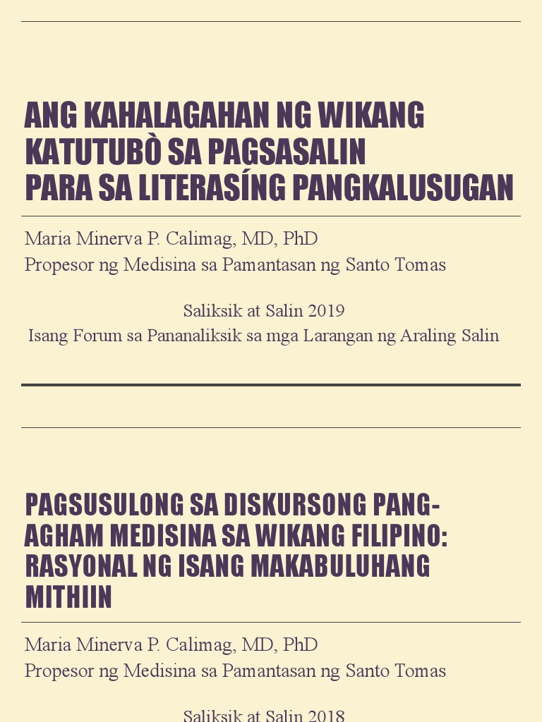 Ang Kahalagahan NG Wikang Katutubò Sa Pagsasalin para Sa Literasíng ...