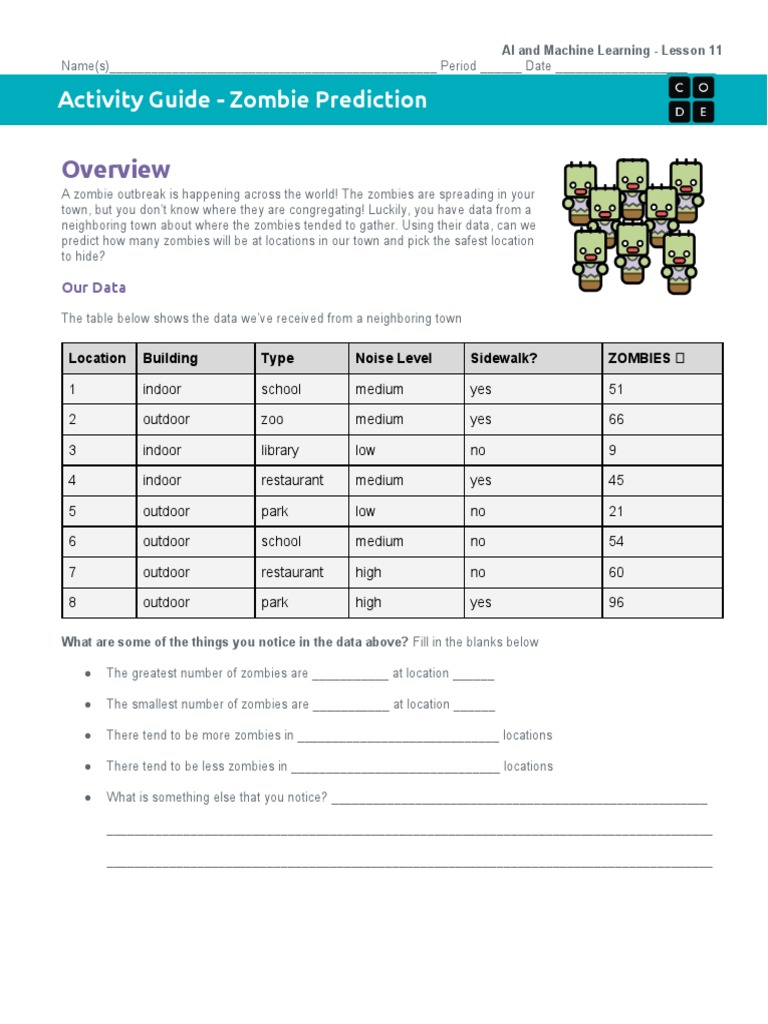 Activity Guide - Zombie Prediction: Our Data | Download Free PDF ...