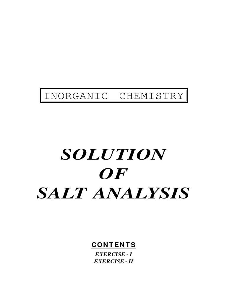 Salt Analysis and Chemical Reactions | PDF | Hydroxide | Chromium