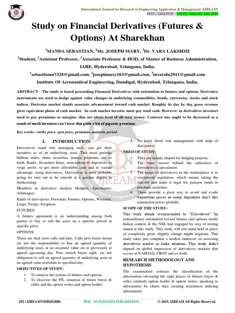 IJREAMV05I0452086745 | PDF | Futures Contract | Derivative (Finance)