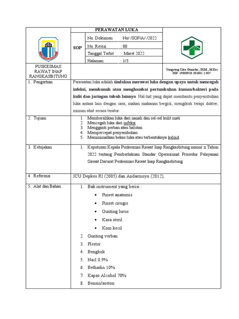 Sop Perawatan Luka | PDF