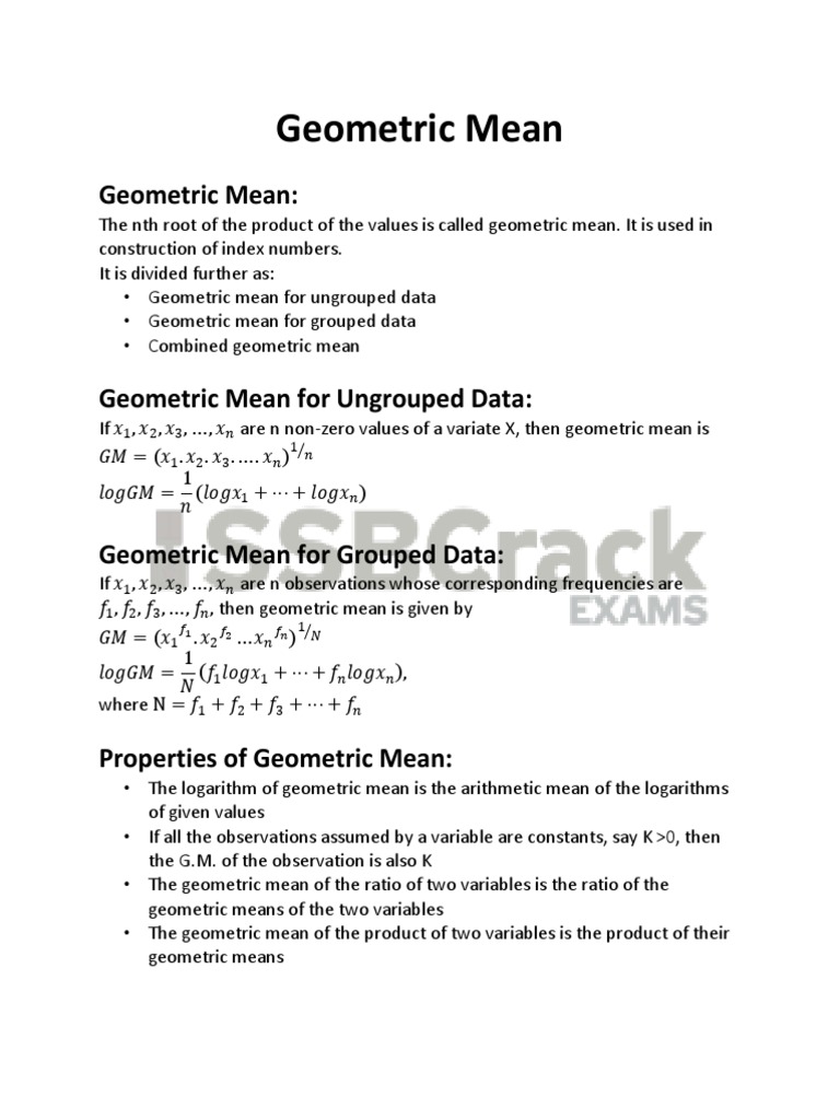 Geometric Mean | PDF | Mean | Elementary Mathematics