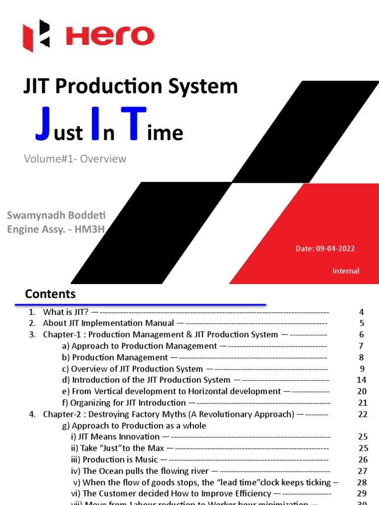 JIT Implementation Manual Vol#1 | PDF | Lean Manufacturing | Automation