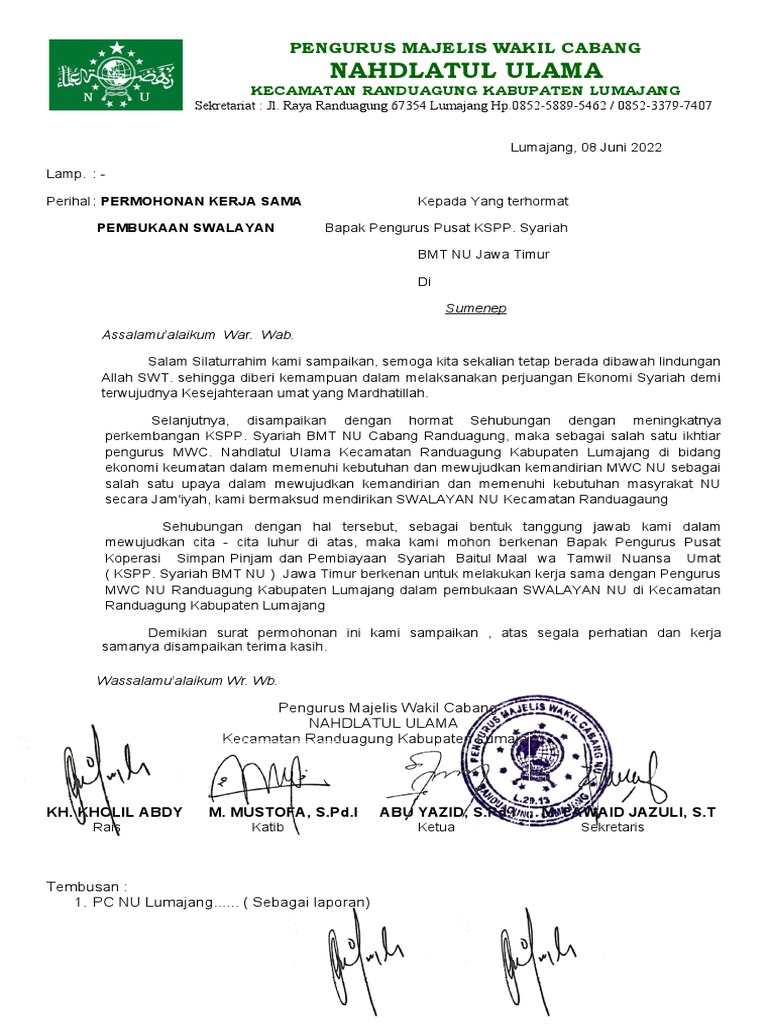 Undangan MWC NU | PDF