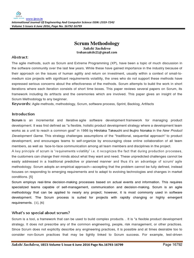 Scrum Methodology | PDF | Scrum (Software Development) | Agile Software Development