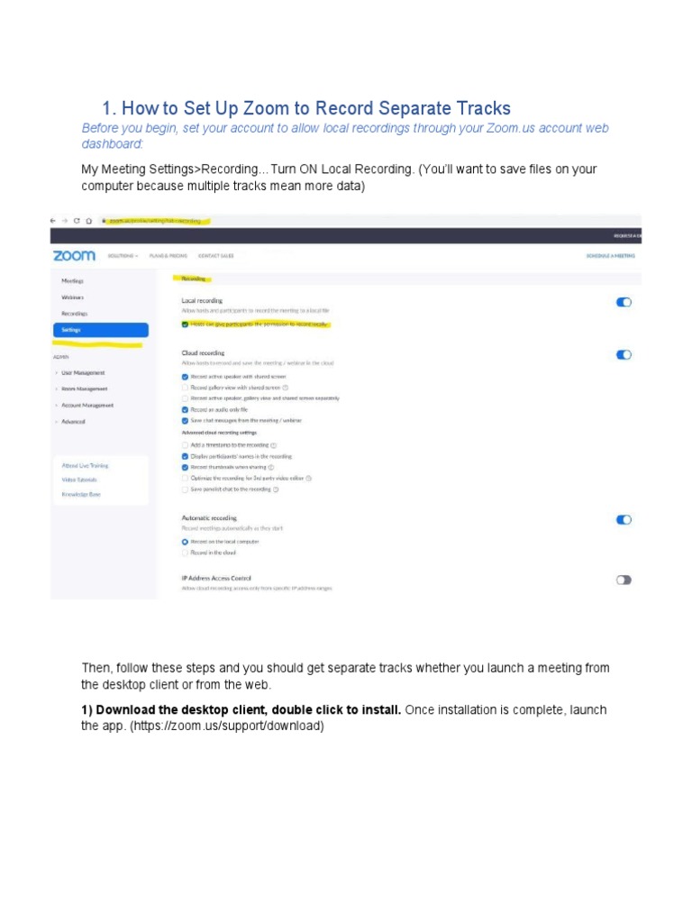 Zoom Recording Instructions | PDF | Computer File | World Wide Web