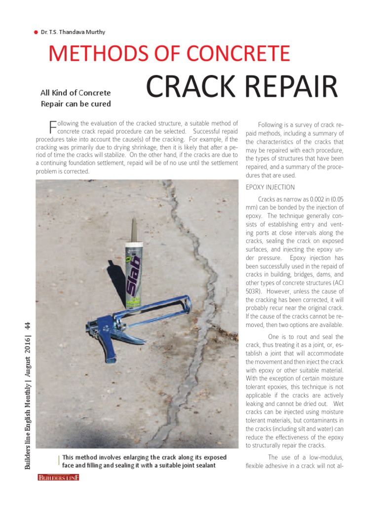 Methods of Concrete Crack Repair-1 | PDF | Adhesive | Epoxy