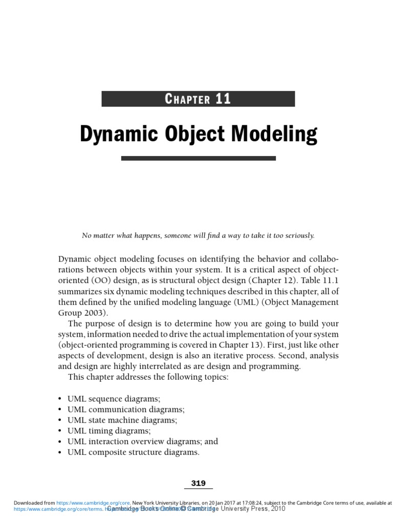 Chapter 11 - Dynamic-Object-Modeling | PDF | Use Case | Unified Modeling Language