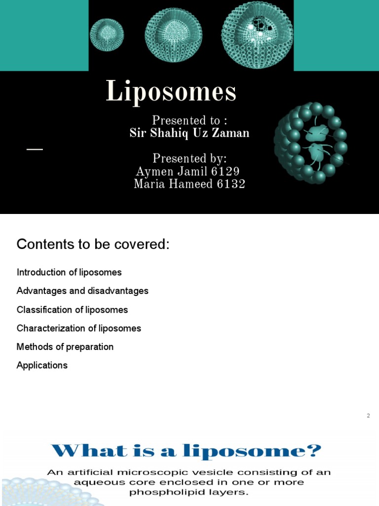 Liposomes | PDF | Liposome | Emulsion