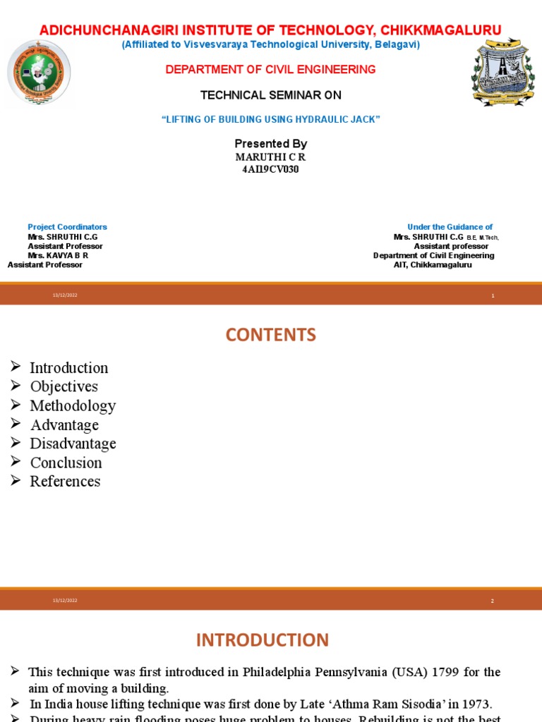 Lifting of Building | PDF | Engineering | Physical Sciences