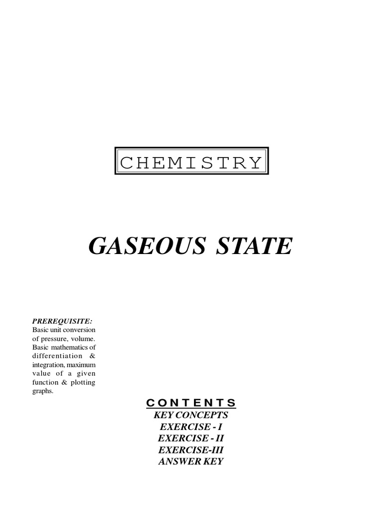 Gaseous State (J-Batch) | PDF | Gases | Pressure