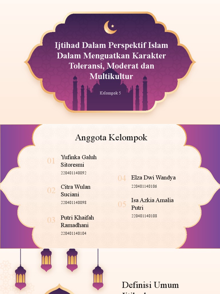 PPT-Ijtihad Dalam Perspektif Islam Dalam Menguatkan Karakter Toleransi ...