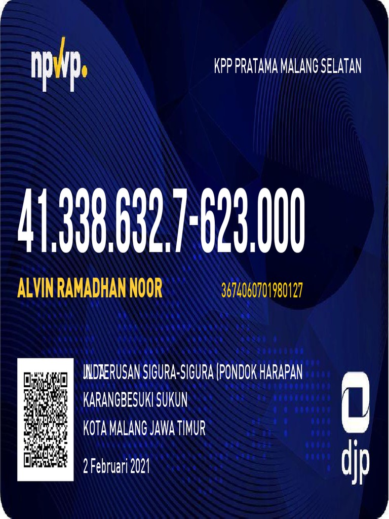 Alvin Ramadhan Noor (NPWP) | PDF