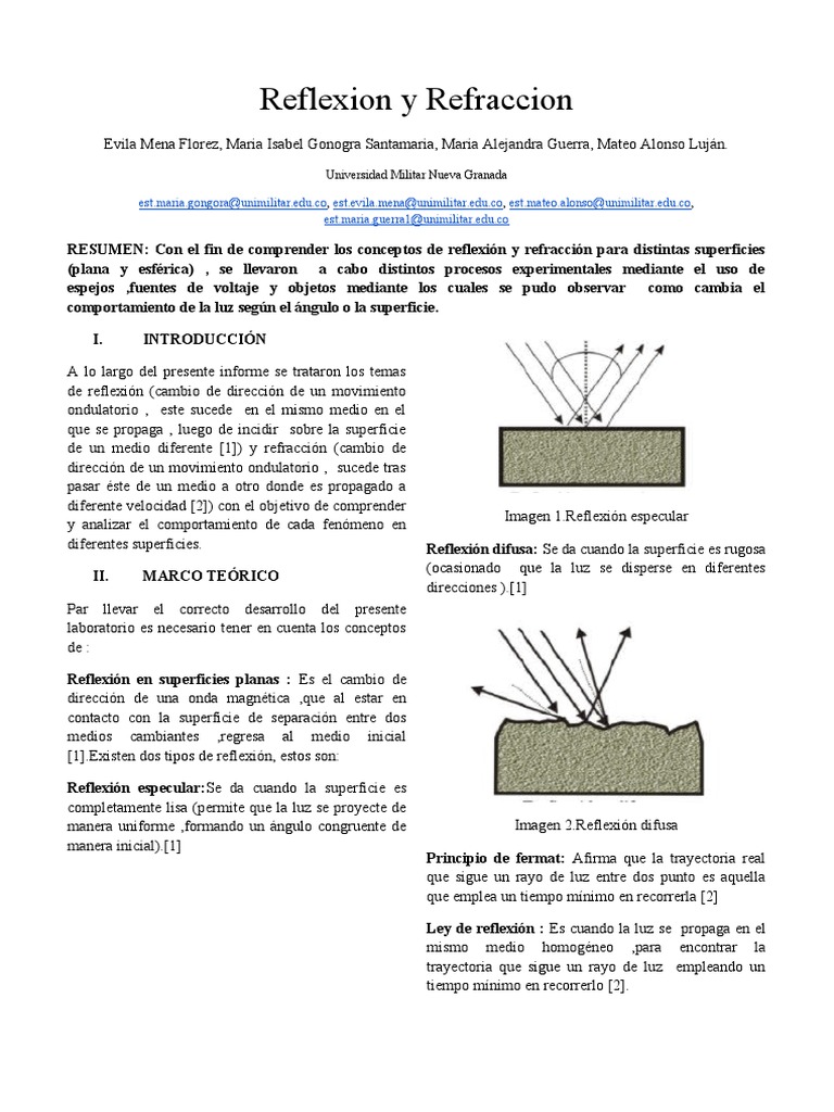 Reflexion y Refraccion | PDF | Refracción | Olas