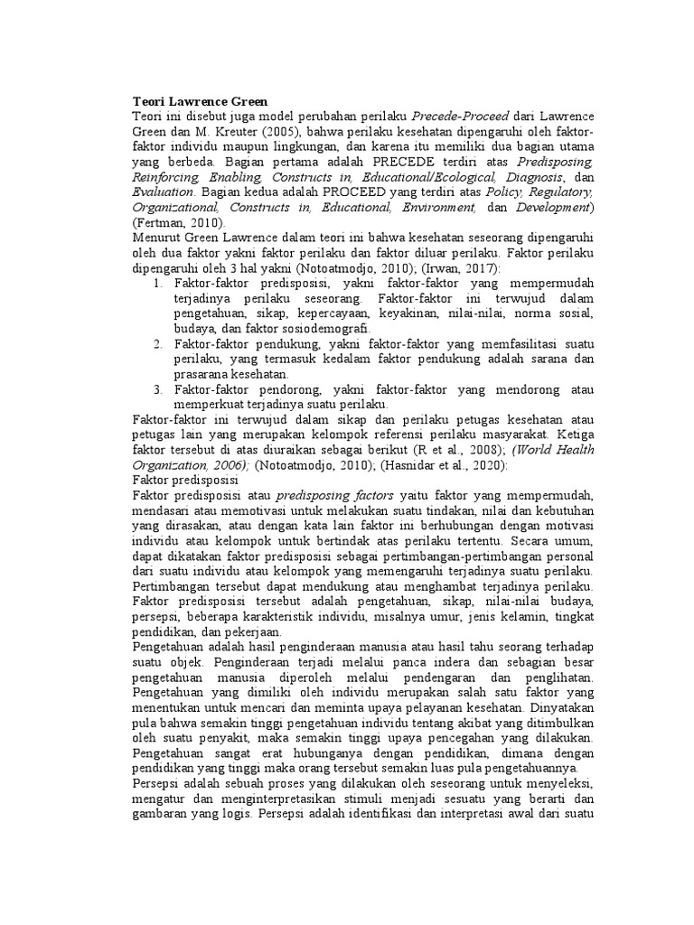 Teori Lawrence Green | PDF