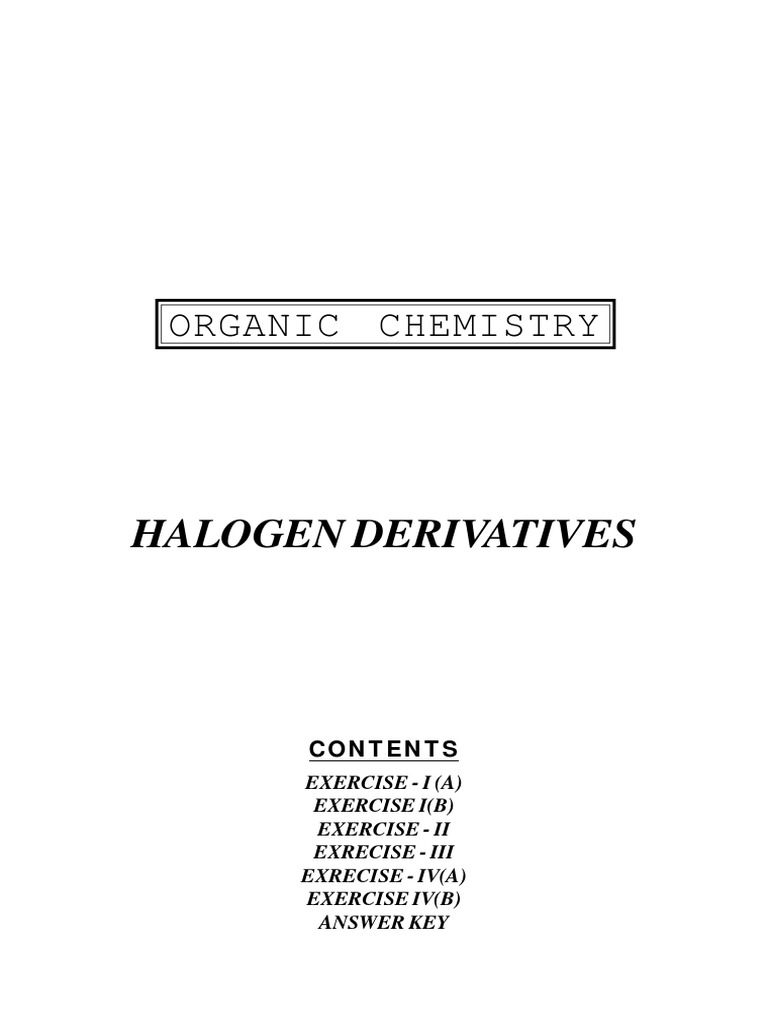 Halogen Derivatives PDF | PDF | Methyl Group | Chloroform