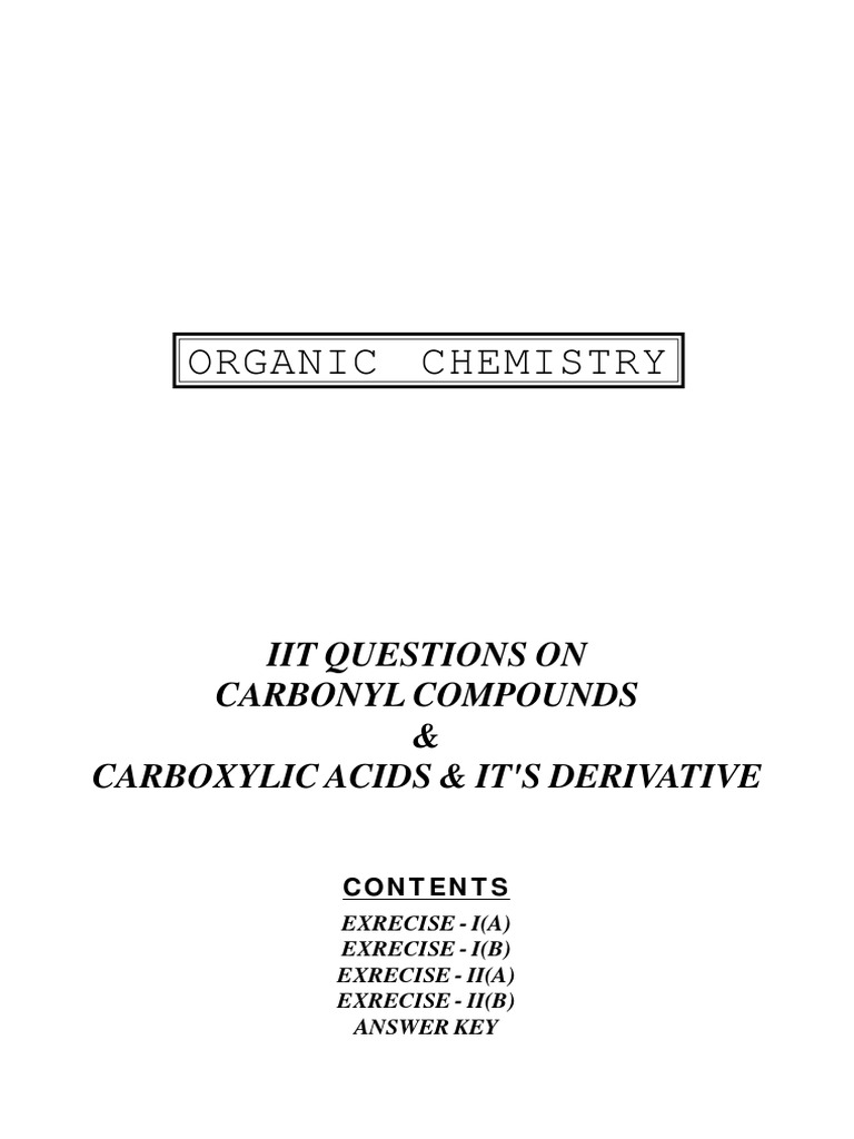 Iit Questions On Carbonyl Compounds & Carboxylic Acid and Its ...