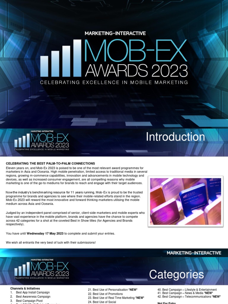 MOB-Ex 2023 Entry-Guidelines | PDF | Marketing | Mobile Marketing