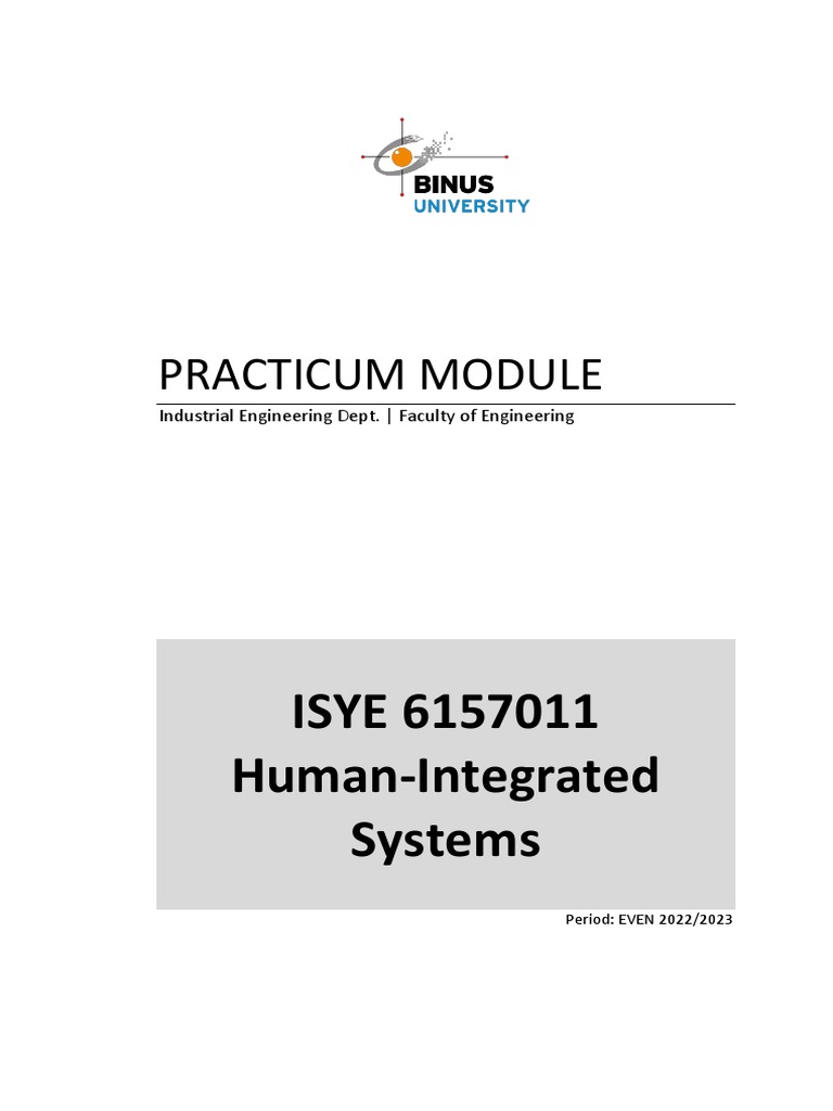 Modul Human-Integrated Systems 2022.2 | PDF | Human Factors And ...