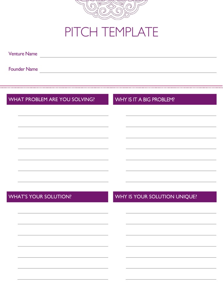 Pitch Template | PDF | Career & Growth | Business