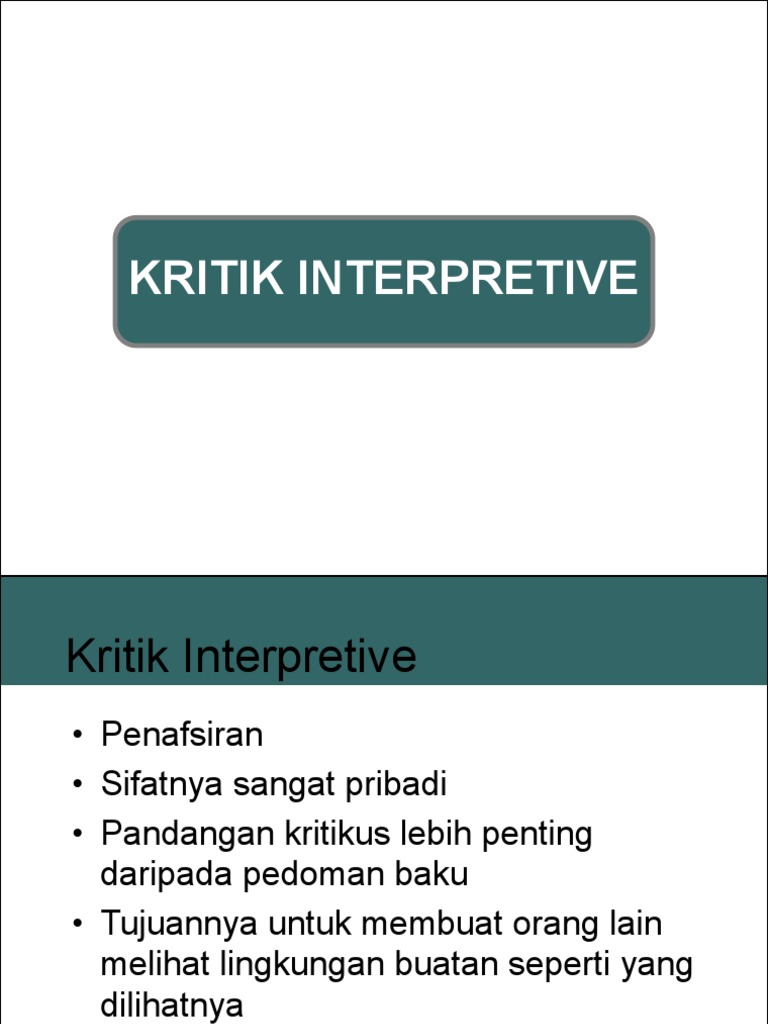 Kritik Arsitektur (Interpretive) | PDF | Seni