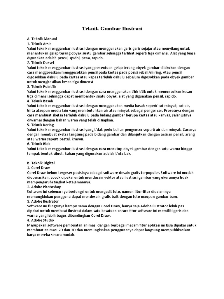 Teknik Gambar Ilustrasi | PDF