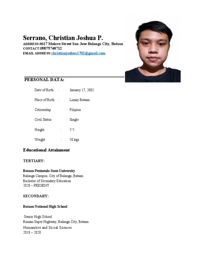 Resume: Christian Joshua Serrano | PDF