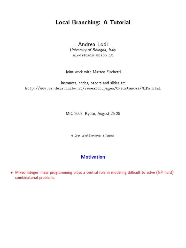Mic2003 LB | PDF | Linear Programming | Combinatorial Optimization