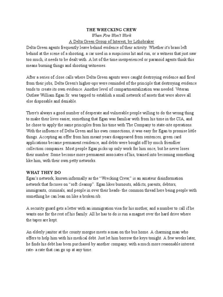 The Wrecking Crew | PDF