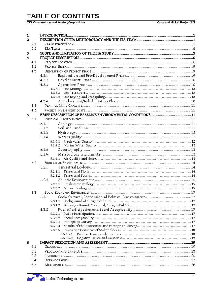 Carrascal EIS Executive Summary | PDF | Environmental Impact Assessment ...