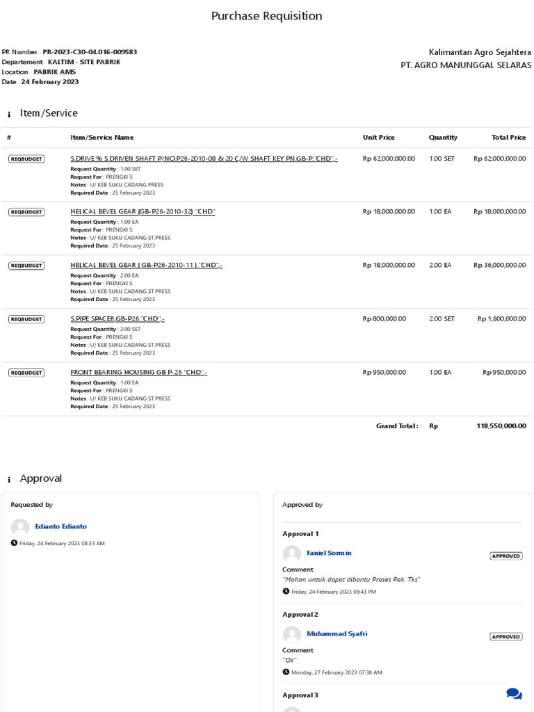Cataloc Online - Purchase Requitition | PDF | Consumer Goods | Mechanics