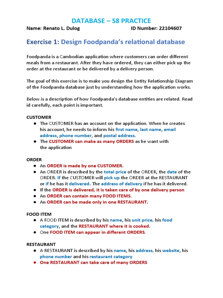 Assignment#8 SQL | PDF | Restaurants | Databases